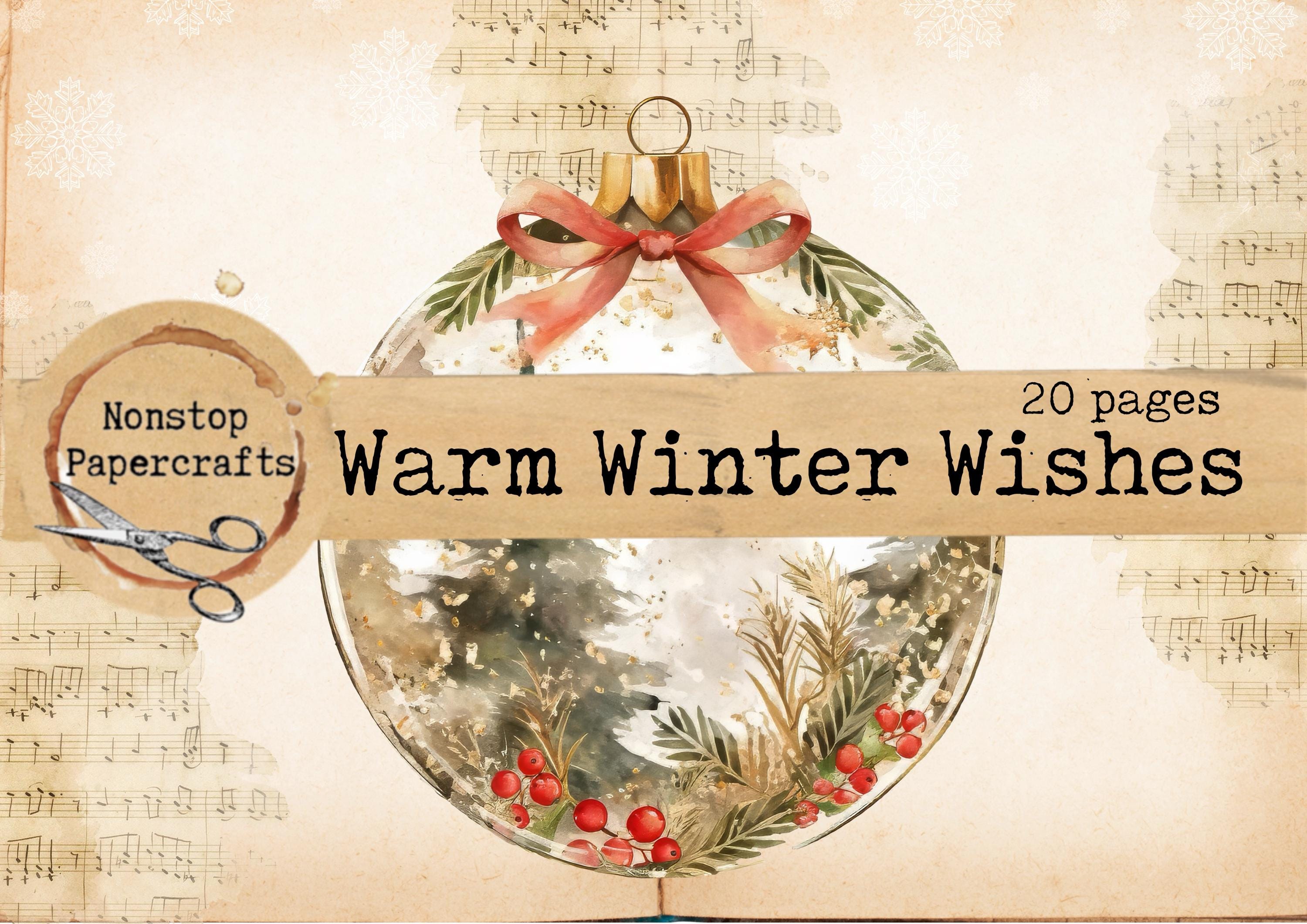 Warm Winter Wishes Junk Journal Kit: Printable Pages (digital Download ...