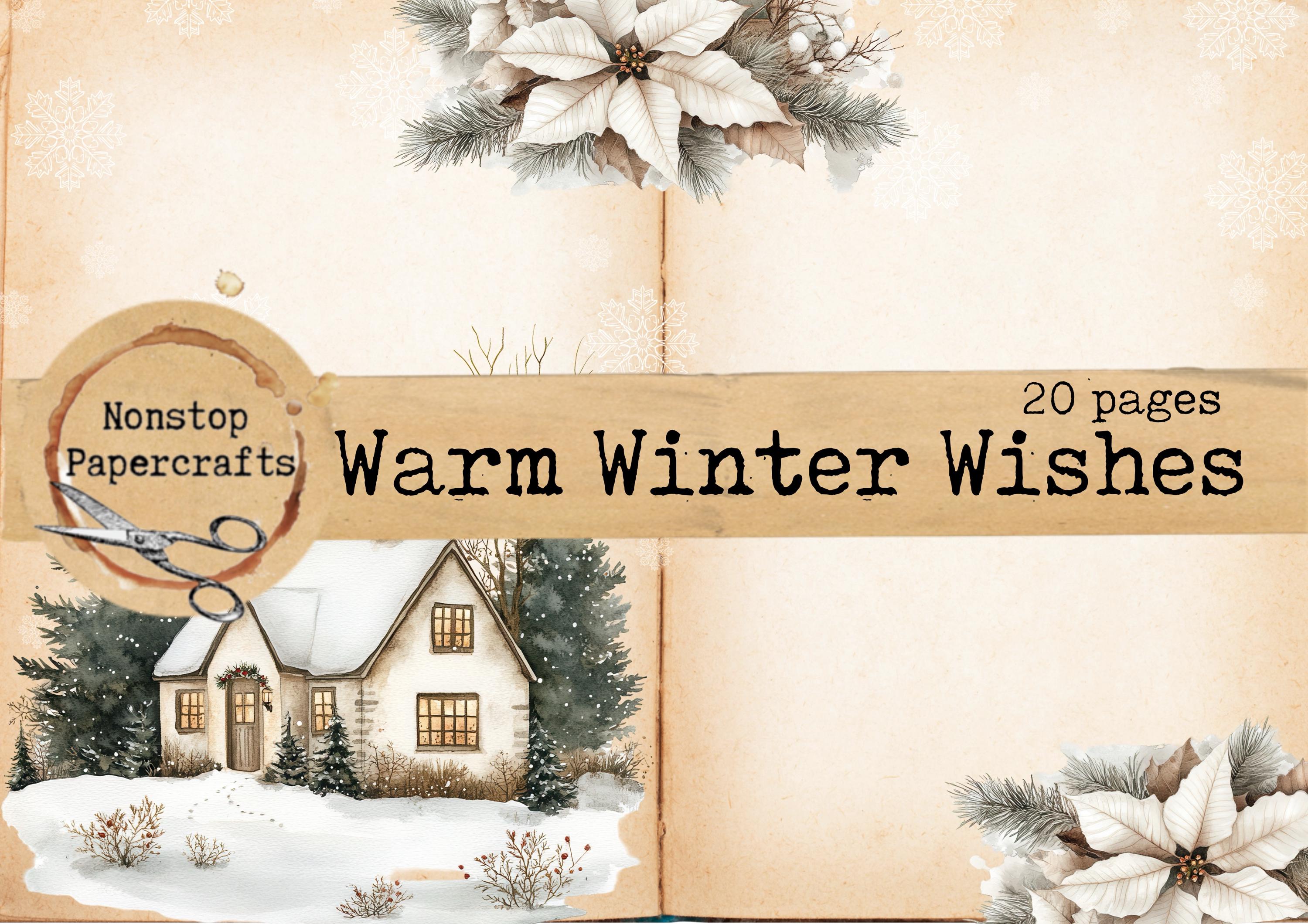 Warm Winter Wishes Junk Journal Kit: Printable Pages (digital Download ...