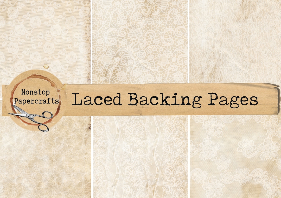 Lace Overlay Junk Journal Paper: Backing & Scrapbook Pages (digital ...