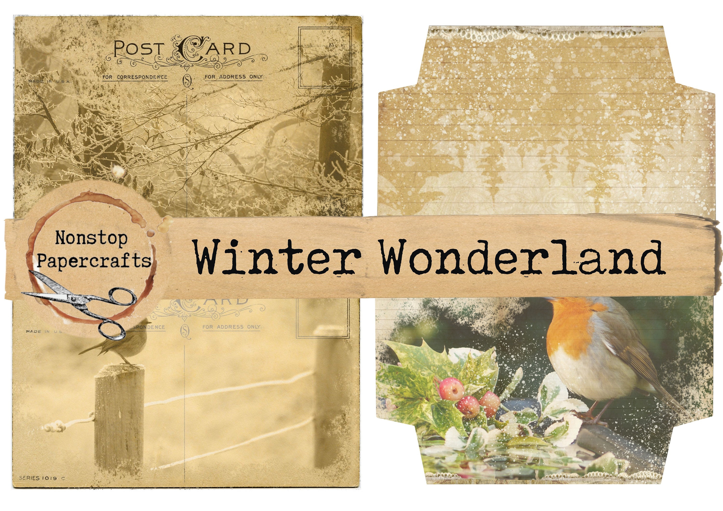 Winter Wonderland Digital Kit, Junk Journal Kit, Printable - Etsy
