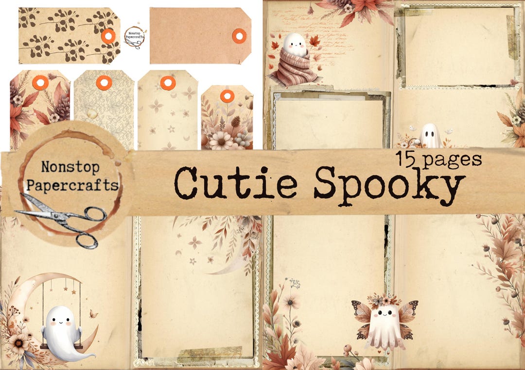 Cutie Spooky Junk Journal Kit: Printable Junk Journal Pages (digital ...