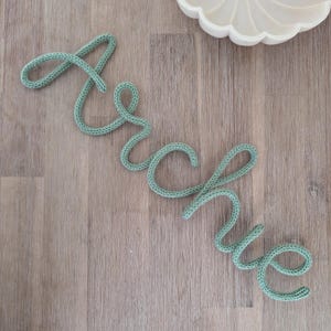 Knitted Wire Name | Personalised Nursery Decor | Custom Yarn Words ...