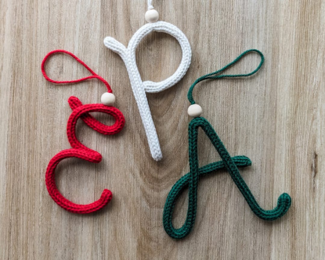 Knitted Wire Letter Christmas Decorations Tree Ornament Nursery Decor ...