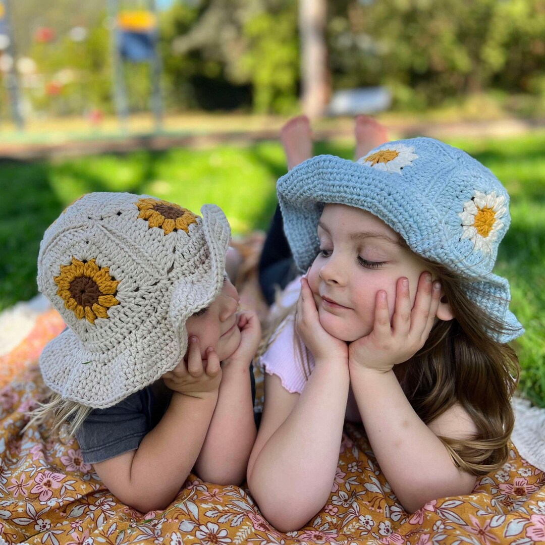Sunflower Bucket Hat | Crochet Sunhat | Baby Hat | Kids Hat | Wide Brim ...