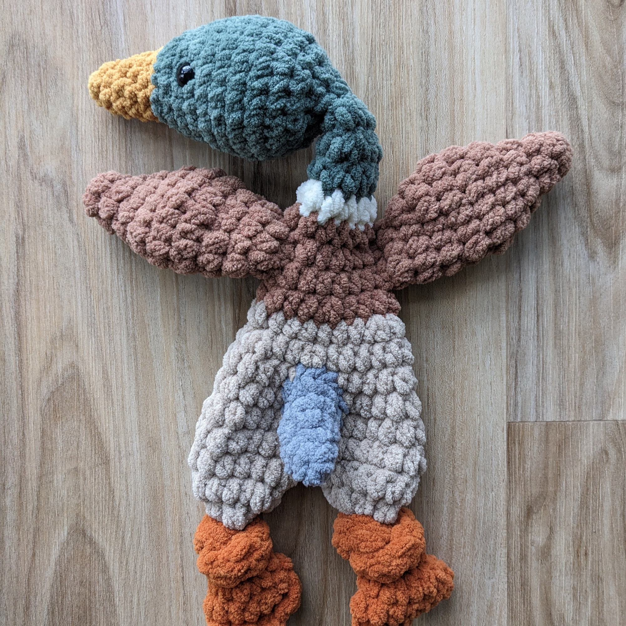 Duke Duck Mallard Lovey / Crochet Snuggler / Handmade Duckling - Etsy