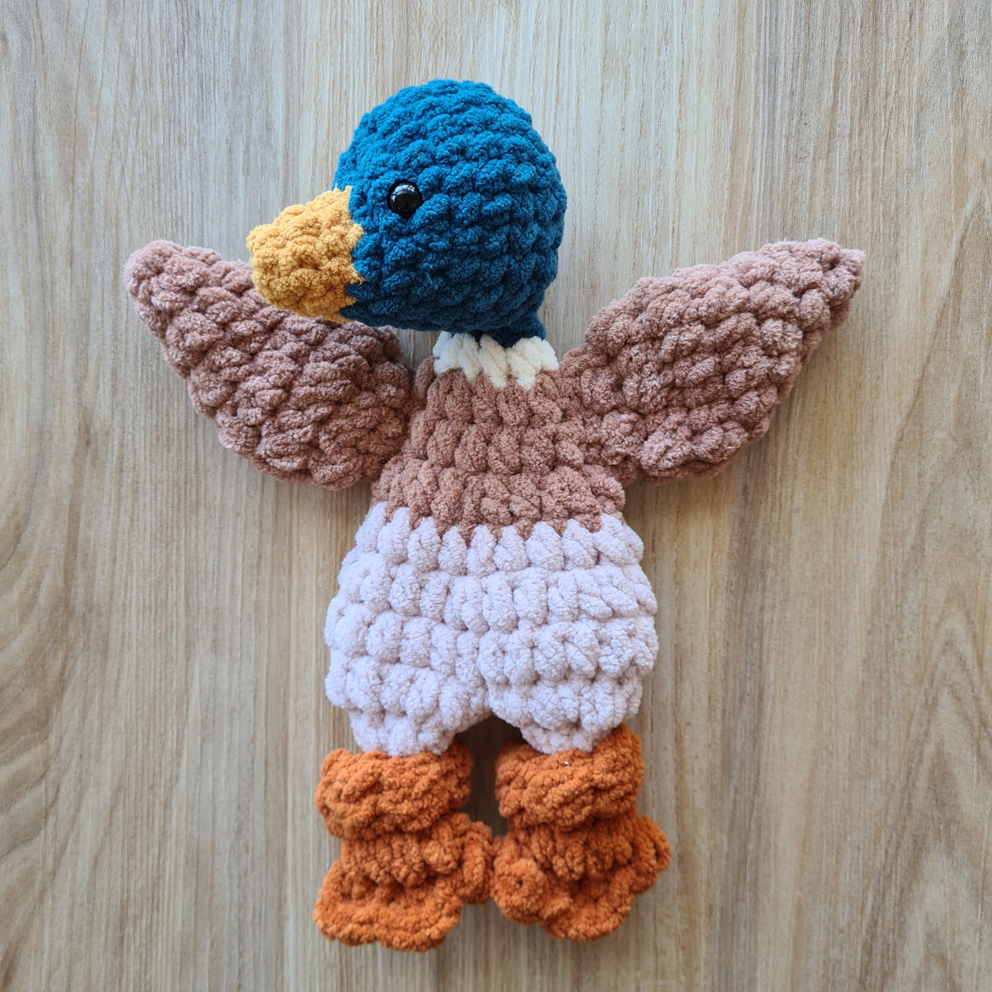Duke Duck Mallard Lovey / Crochet Snuggler / Handmade Duckling - Etsy