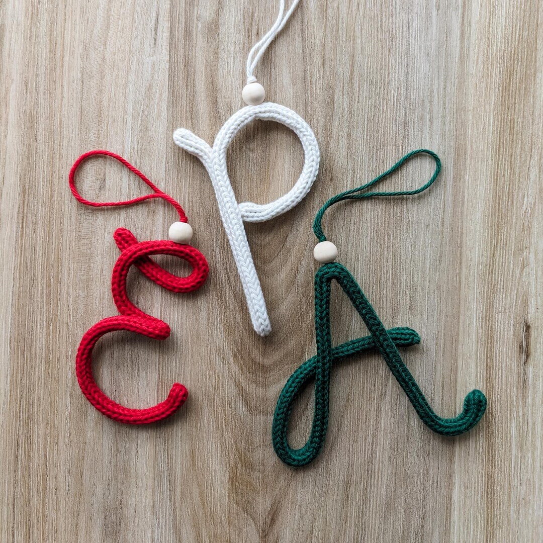 Knitted Wire Letter| Christmas Decorations | Tree Ornament | Nursery ...