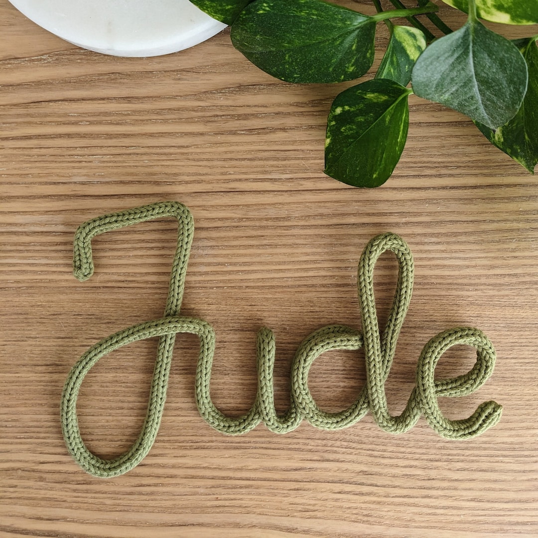 Knitted Wire Name | Personalised Nursery Decor | Custom Yarn Words ...