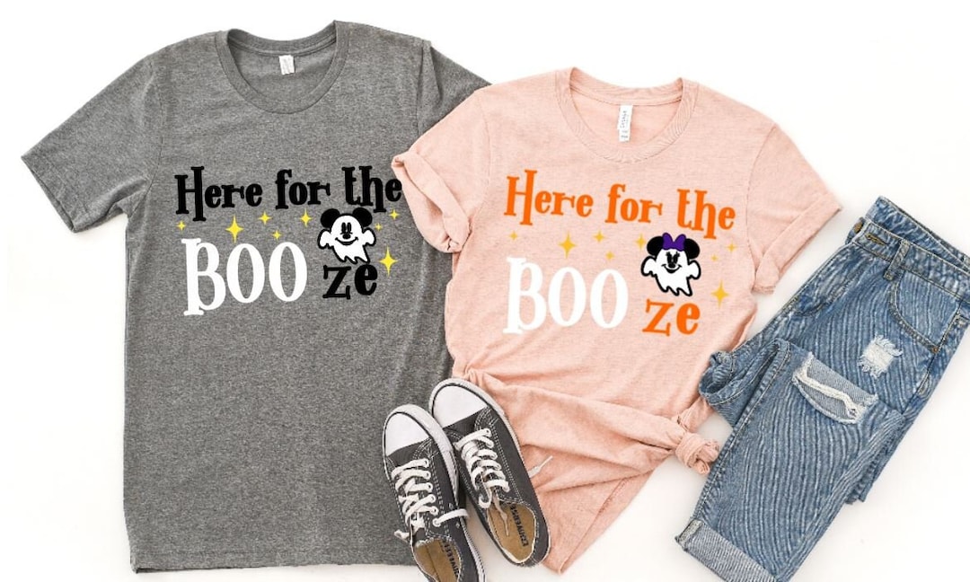 Here for the Booze Mickey or Minnie Glow in Dark Shirt/epcot Food and ...