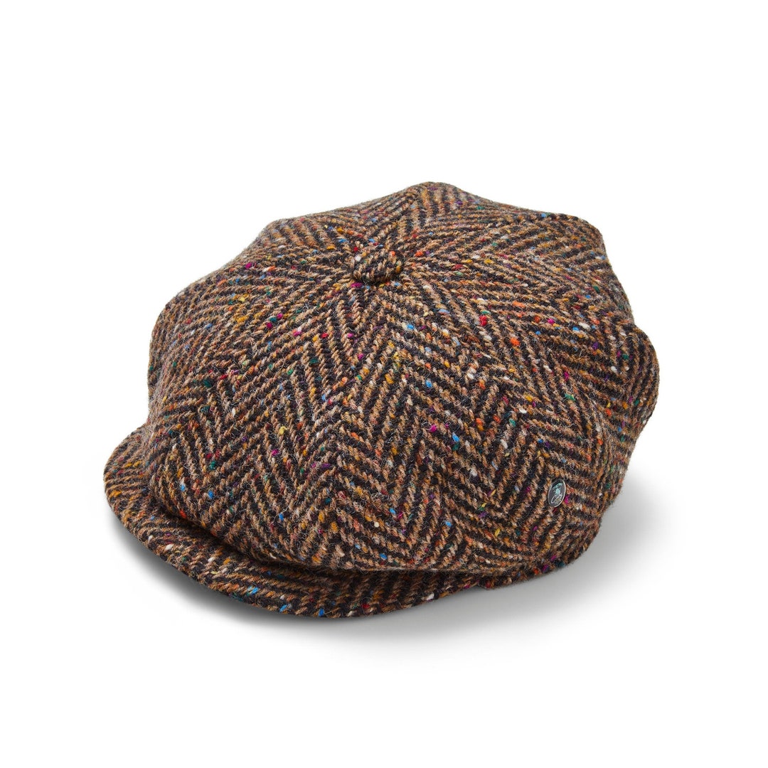 City Sport - Donegal Tweed 8 Piece Baker Boy Cap - Brown Speckled ...