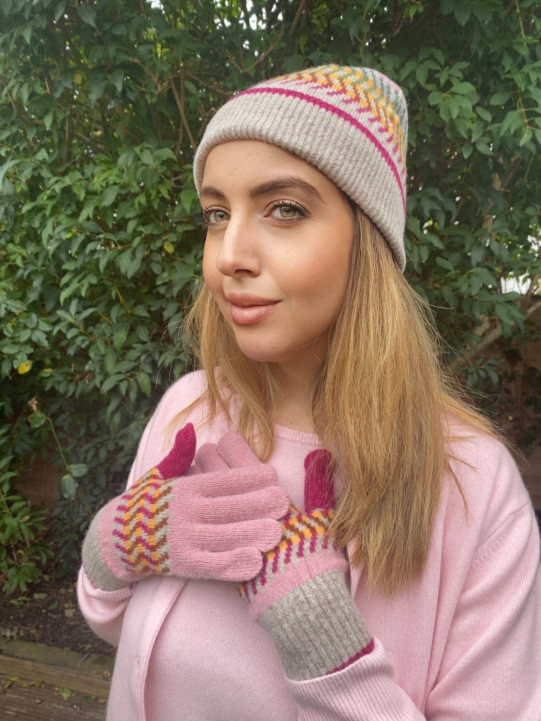 Patterned Ladies Wool Gloves Festive Gloves for Women - Etsy