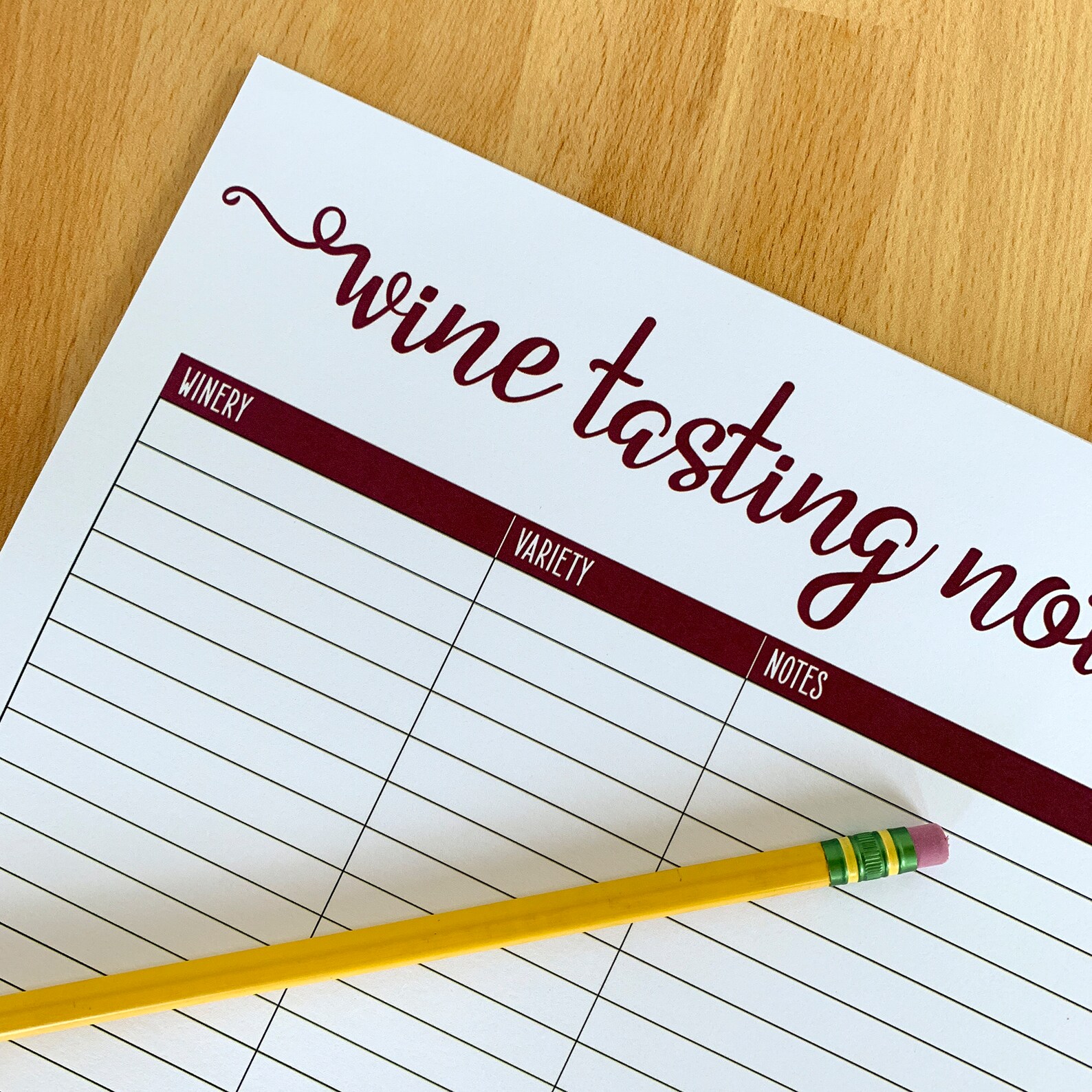 Wine Tasting Notepad - Etsy