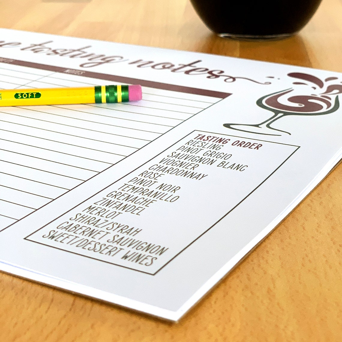 Wine Tasting Notepad - Etsy