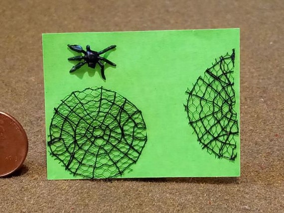 Miniature Spider Webs With Spider for Your Lemax Dept 56 | Etsy