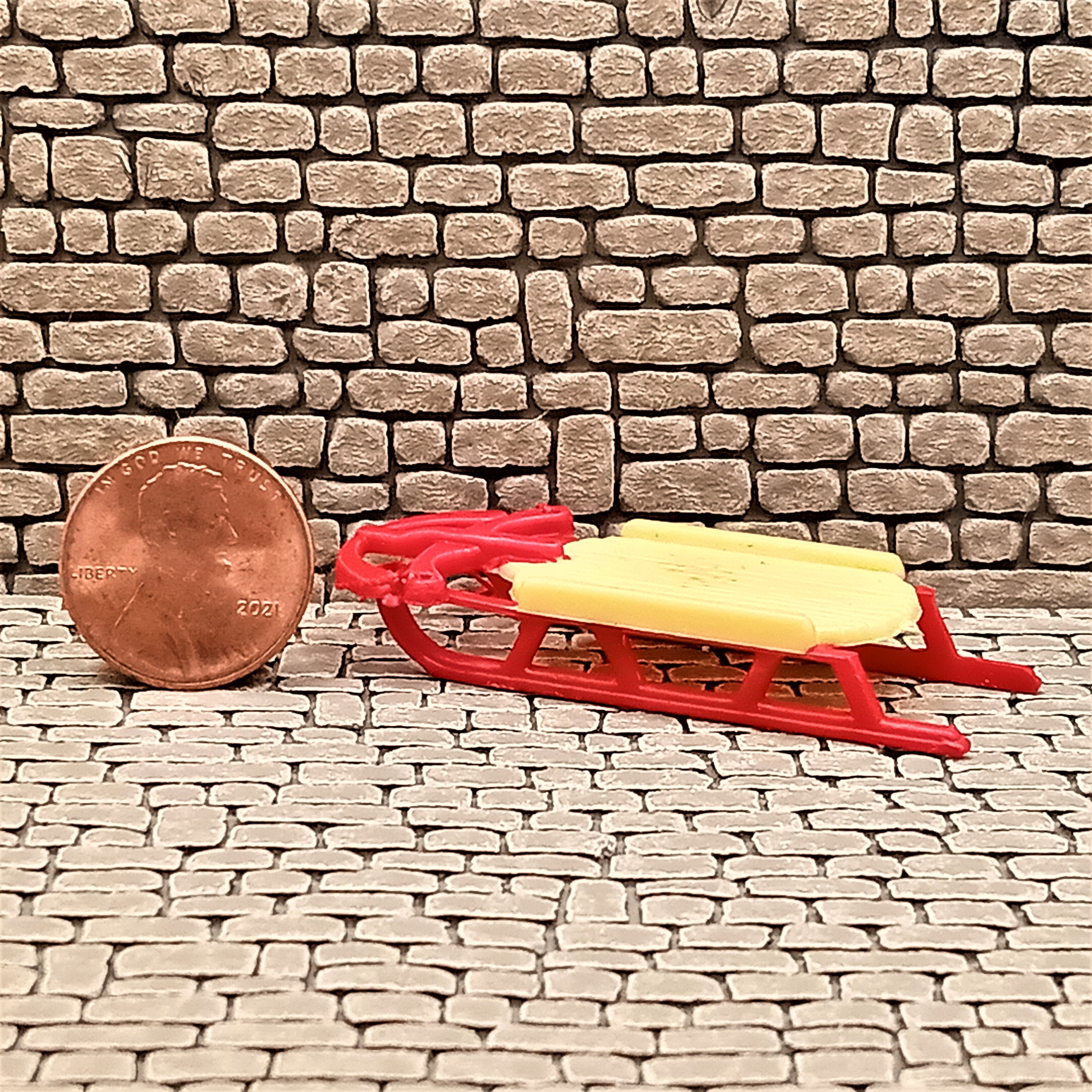 Miniature Sleigh, Red Miniature for Your Lemax Dept 56 Spooky Town ...