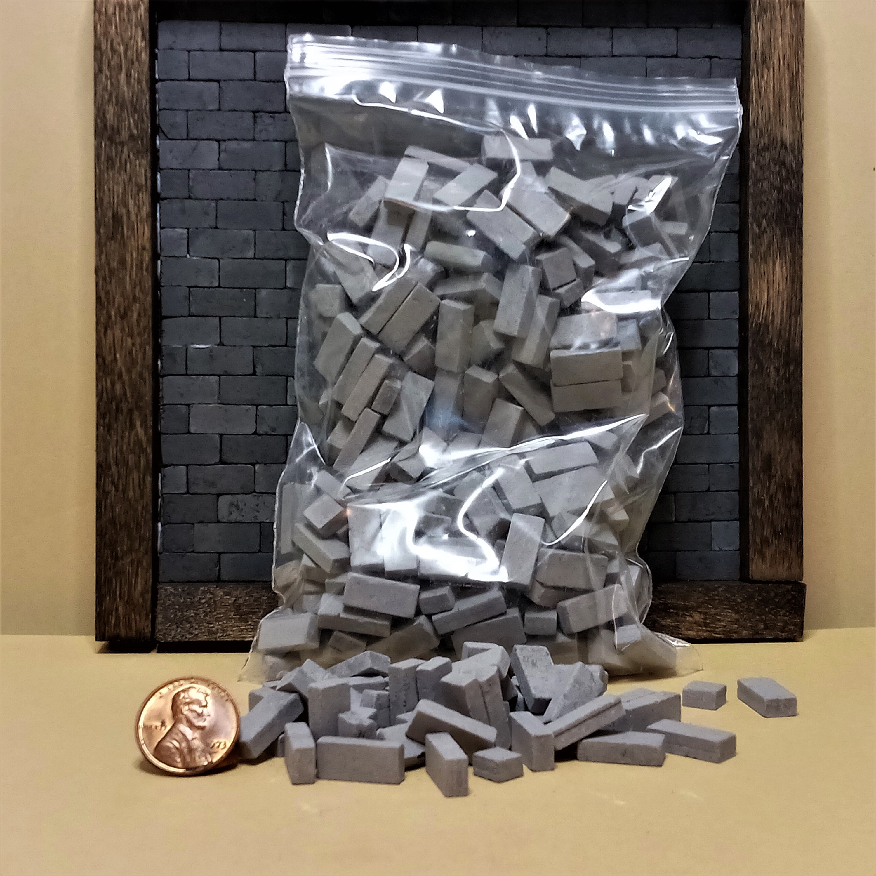 Miniature Brick Gray 325 Mini Bricks for Lemax Dept 56 Spooky | Etsy