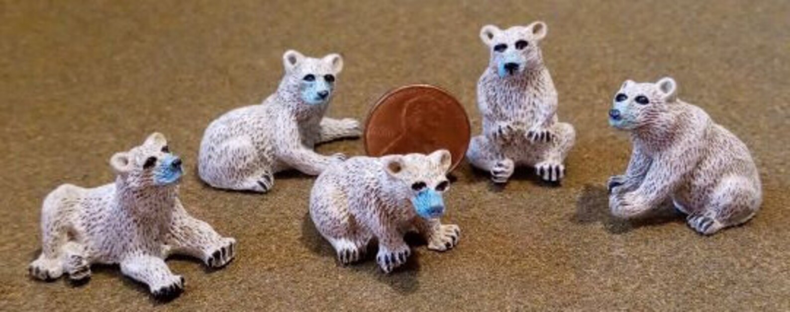 Miniature Polar Bear Cubs Set 1 Set of 5 for Your Lemax Dept 56 Spooky ...