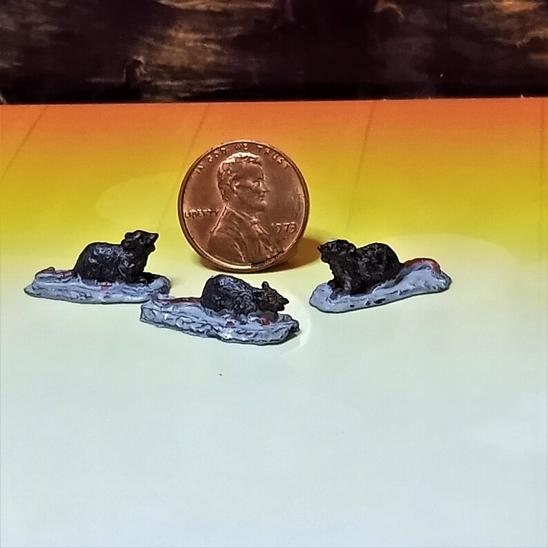 Miniature Rats 2 Set of 3 for Lemax Dept 56 Spooky Town - Etsy