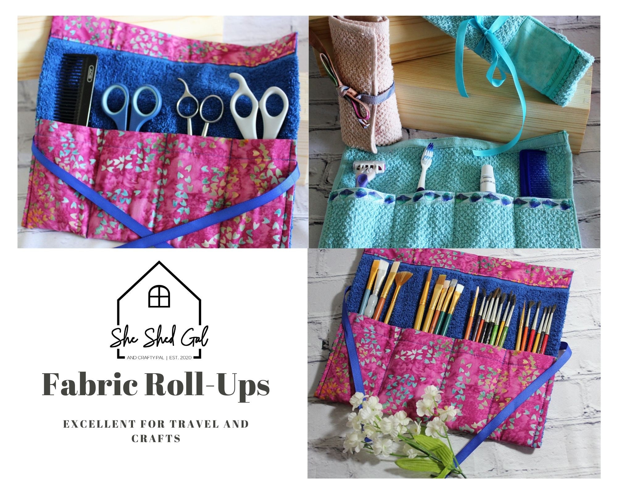 Fabric Roll-up Organizers - Etsy
