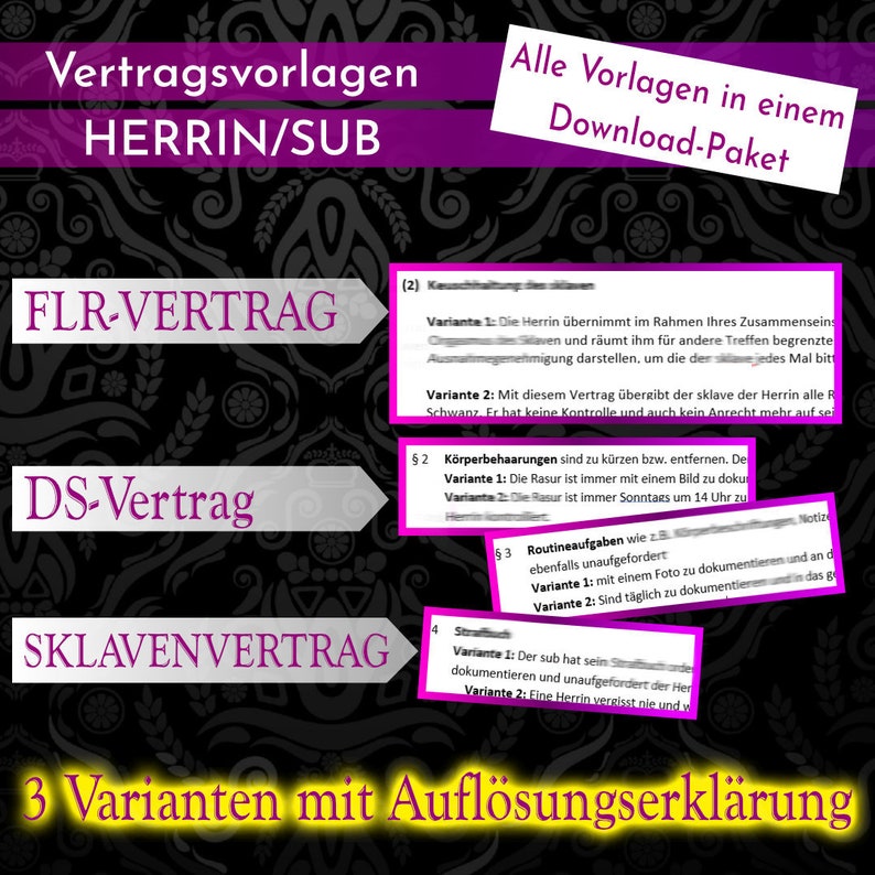 Slave Contract Contract Templates DS Contract FLR Contract Sex Contract ...