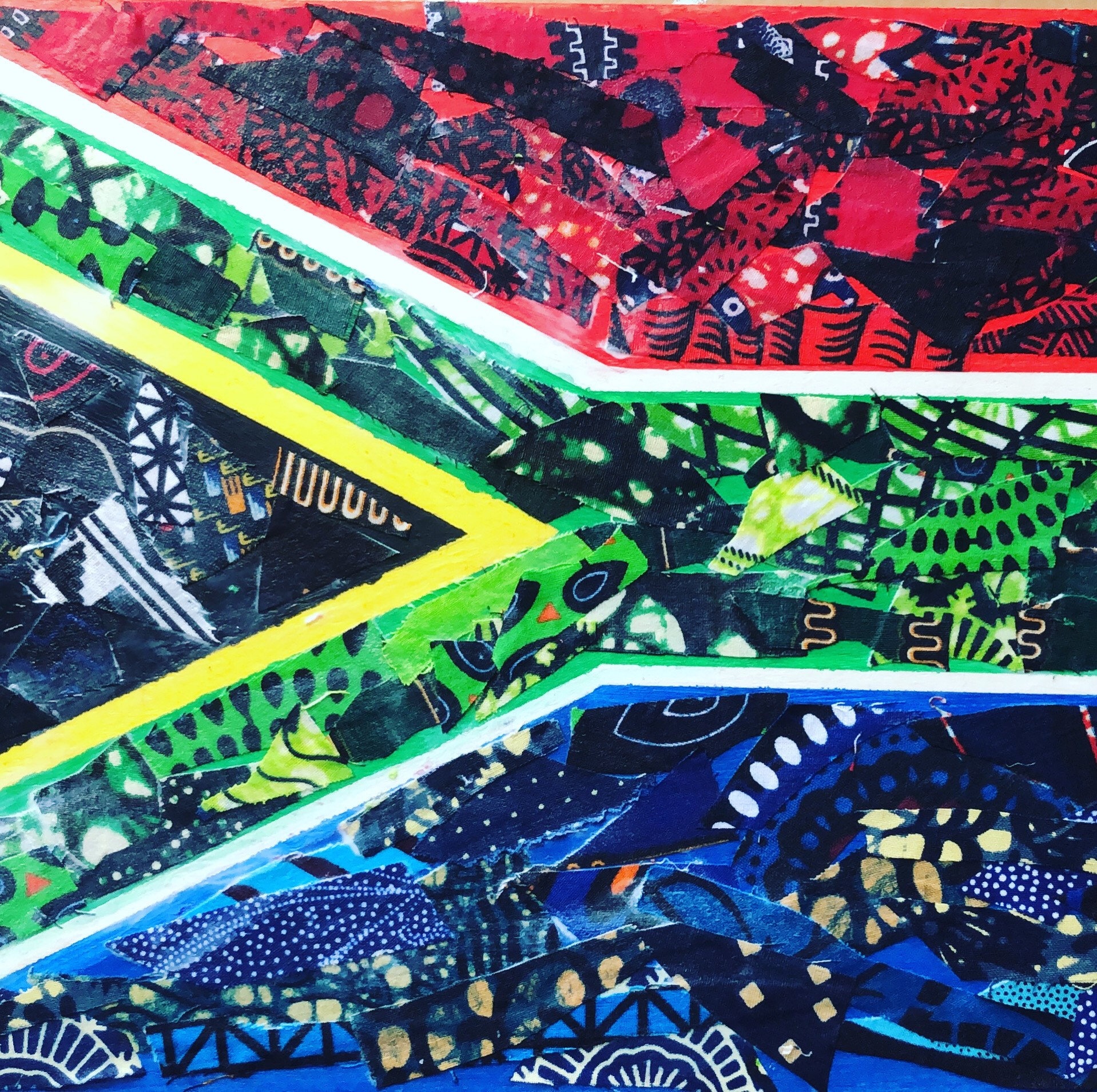 South African Flag Art Mixed Media Collage - Etsy