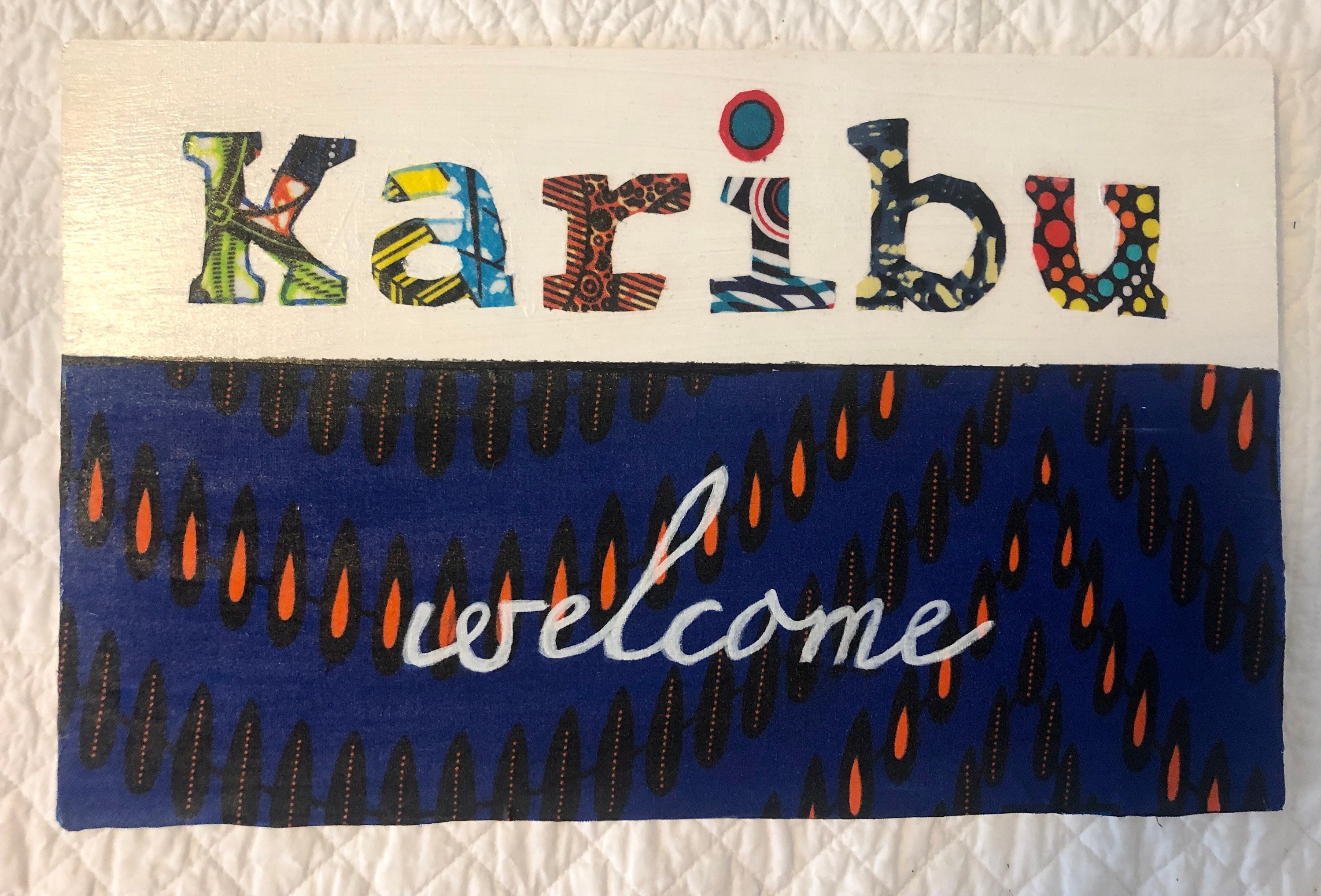 Welcome Sign. Karibu. Multi Color - Etsy