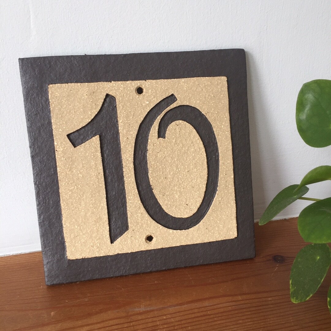 House Number 10 Handmade Ceramic Sign No.10 Plaque House - Etsy