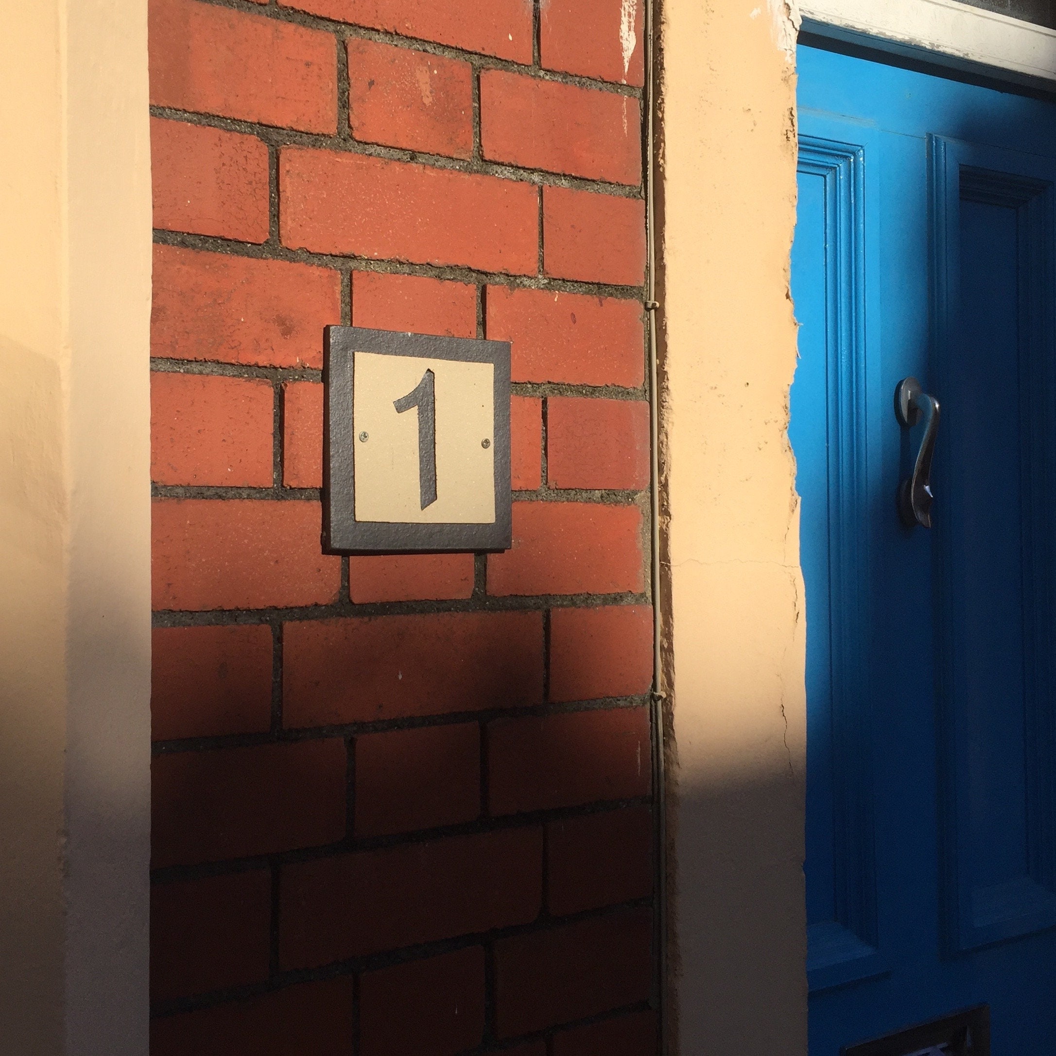 CLEARANCE House Number 1 Handmade Ceramic Sign, No.1, Stoneware Plaque ...