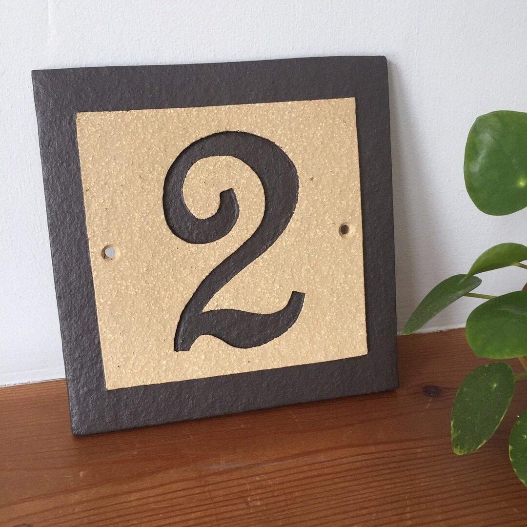 House Number 2 Plaque, Door Sign, Handmade Ceramics - Etsy