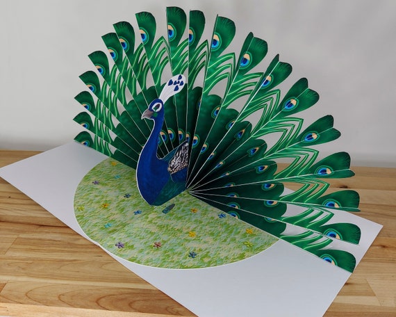 Pop up Peacock Card 3D Peacock Card Pop up Peacock Birthday - Etsy
