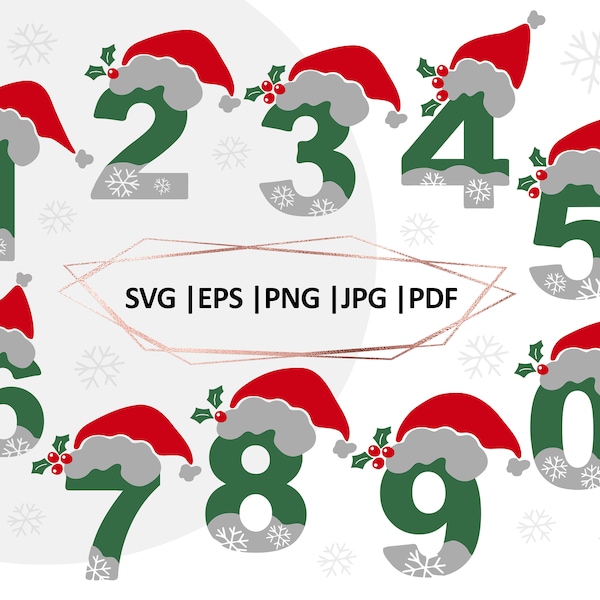 Christmas Numbers - Etsy