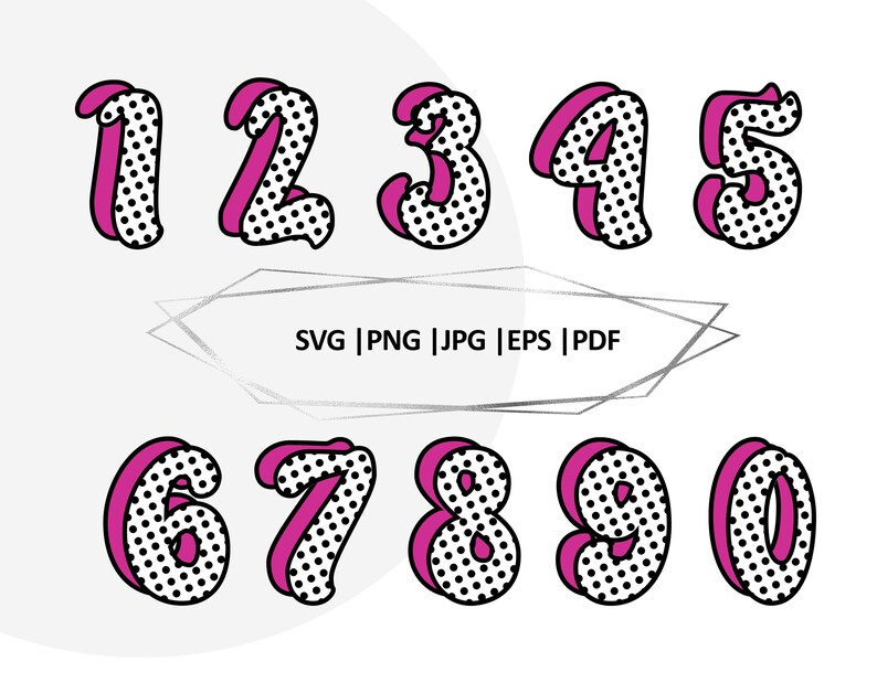 Polka Dot Numbers SVG 0-9 Cut File Cameo Birthday Party - Etsy