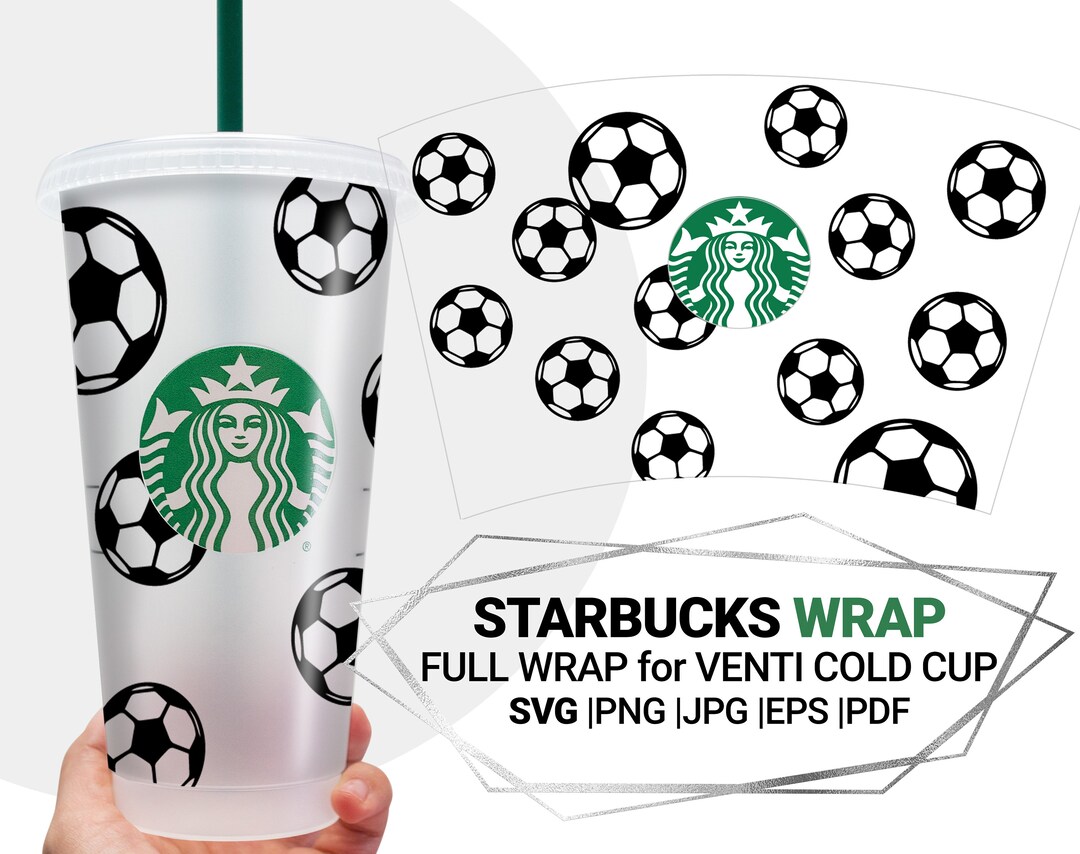 Soccer Wrap for Starbucks Cold Cup Svg 24 Oz, Starbucks Decal, Full ...