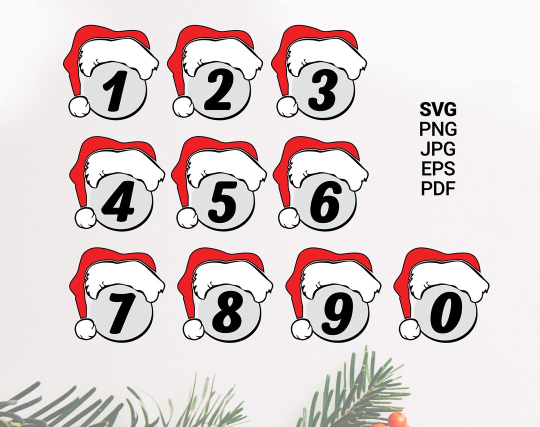 Christmas Numbers Svg, Christmas Web Numbers, Birthday Party SVG Vector ...