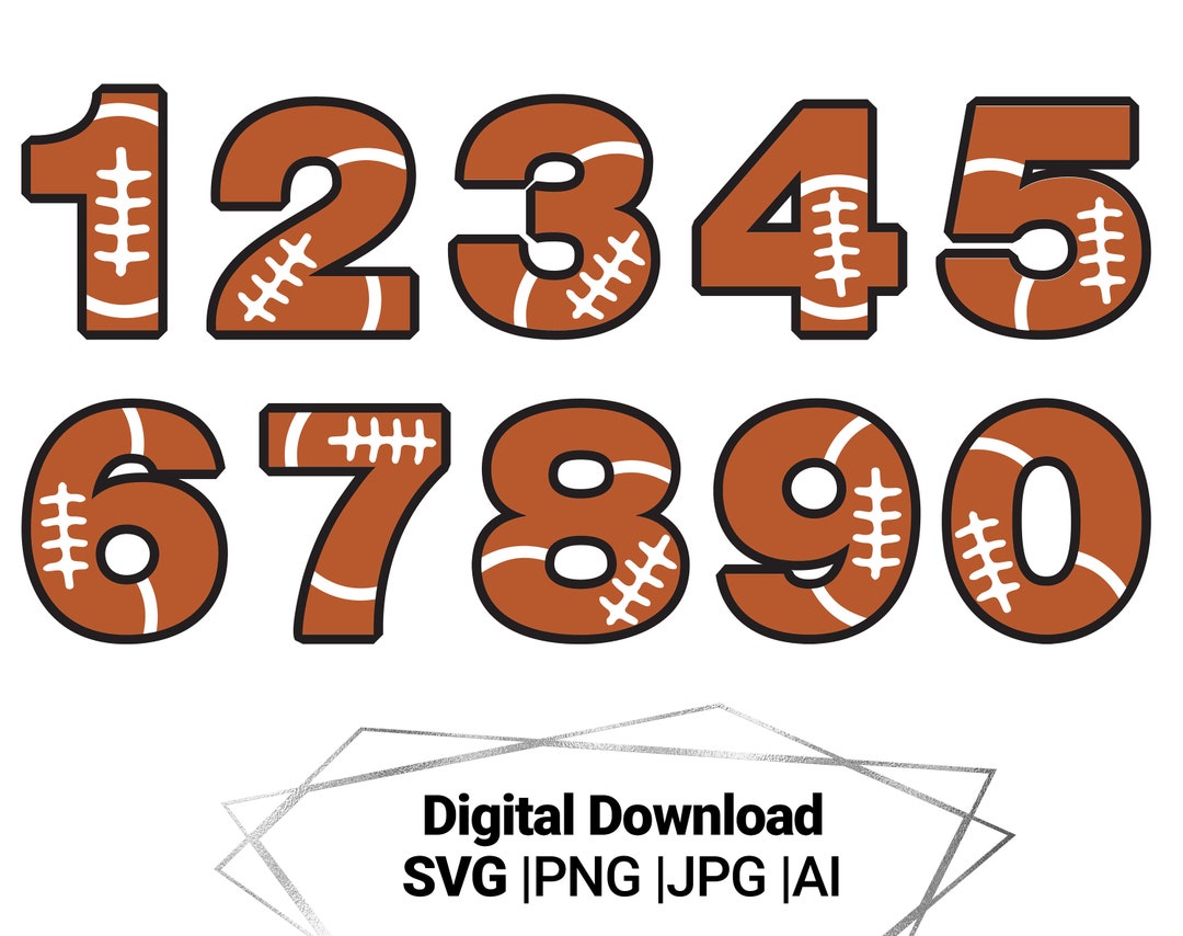 Football Svg , Numbers 0 9 Svg, Sports Birthday Svg, Numbers Svg ...