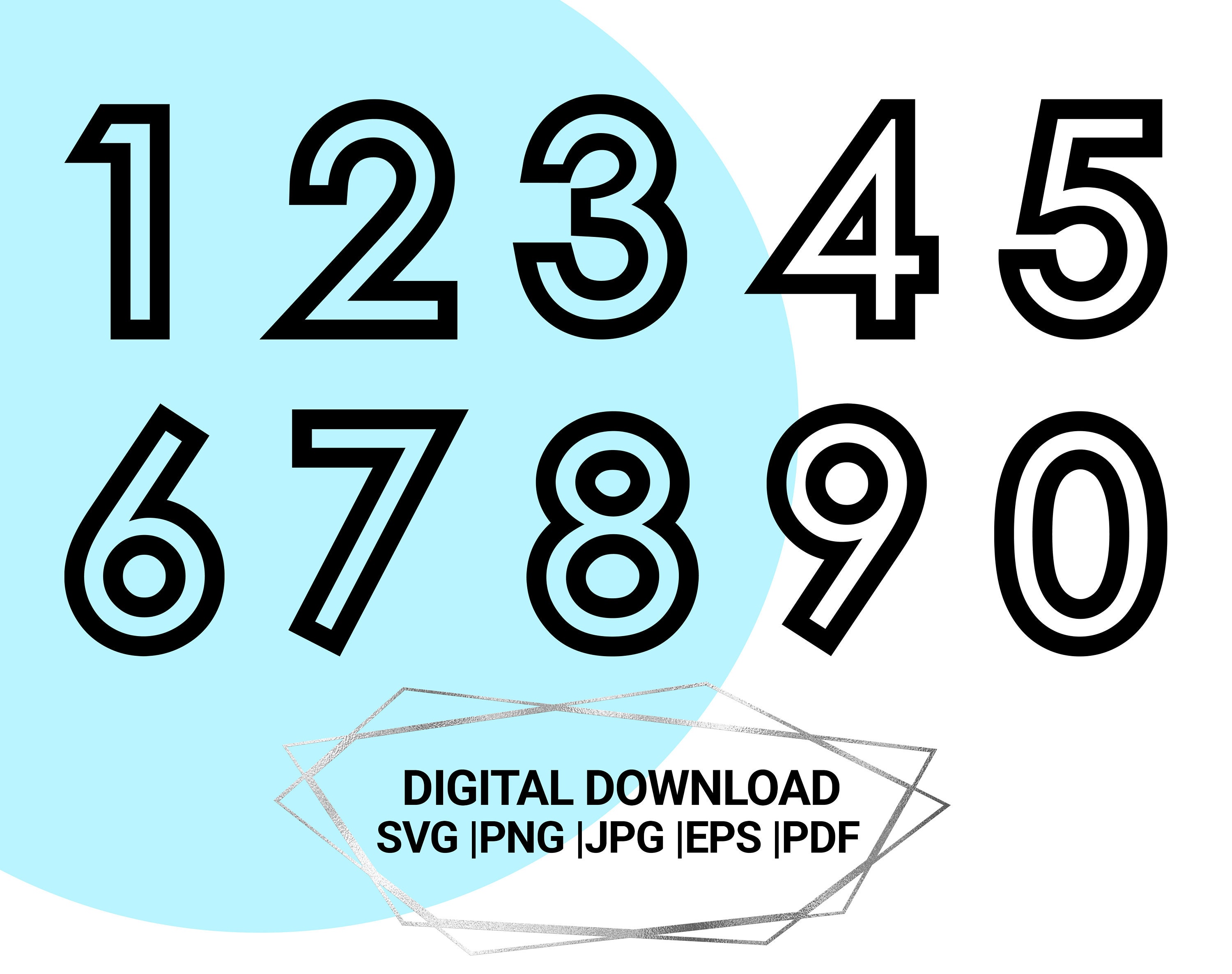 Outline Cricut Numbers Printable SVG 0-9 Outline Cut File - Etsy Australia