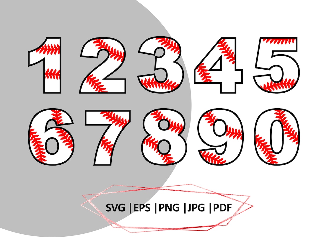 Baseball Numbers, Baseball Themed Numbers, Baseball Number 0-9 Svg ...