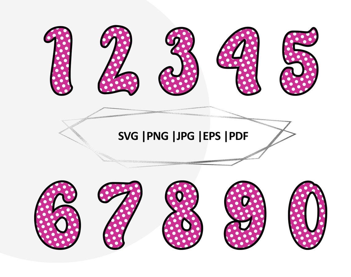 Pink Polka Dot Lol Style Numbers SVG 0-9 Cut File Cameo - Etsy