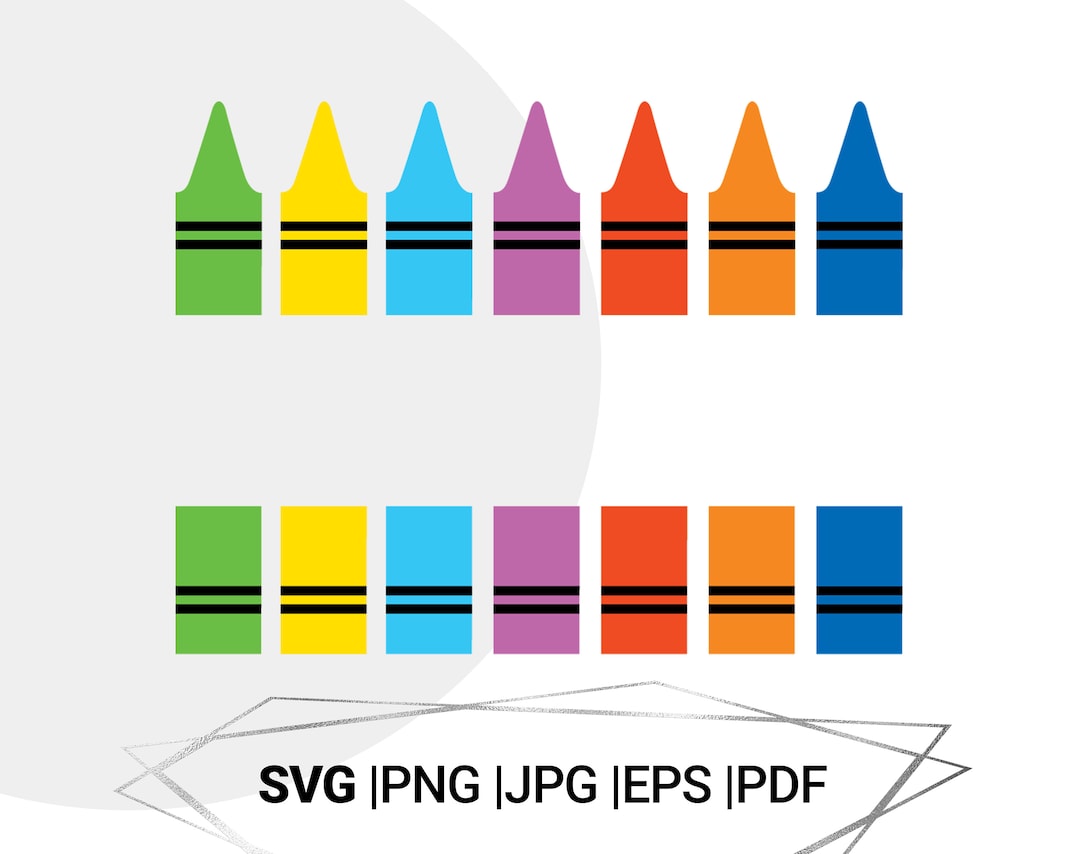 Crayon Split Monogram Svg, Teacher Monogram Svg, Crayon Monogram Svg ...