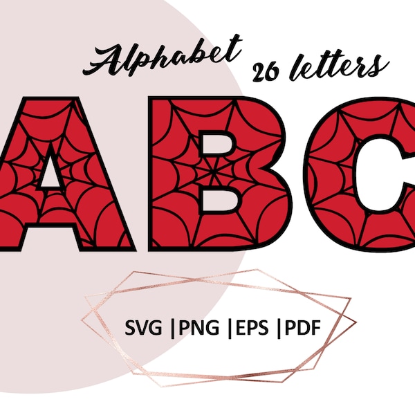 Spiderman Svg With Letters - Etsy