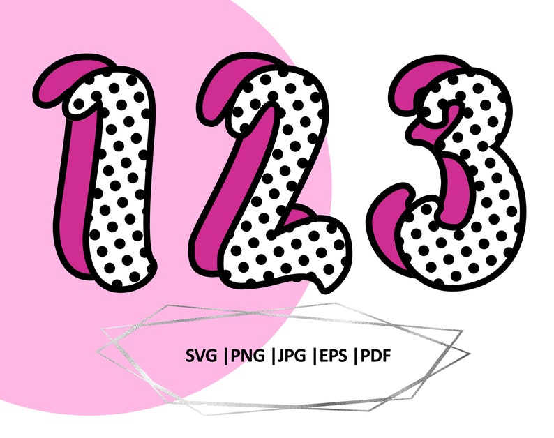 Polka Dot Numbers SVG 0-9 Cut File Cameo Birthday Party - Etsy