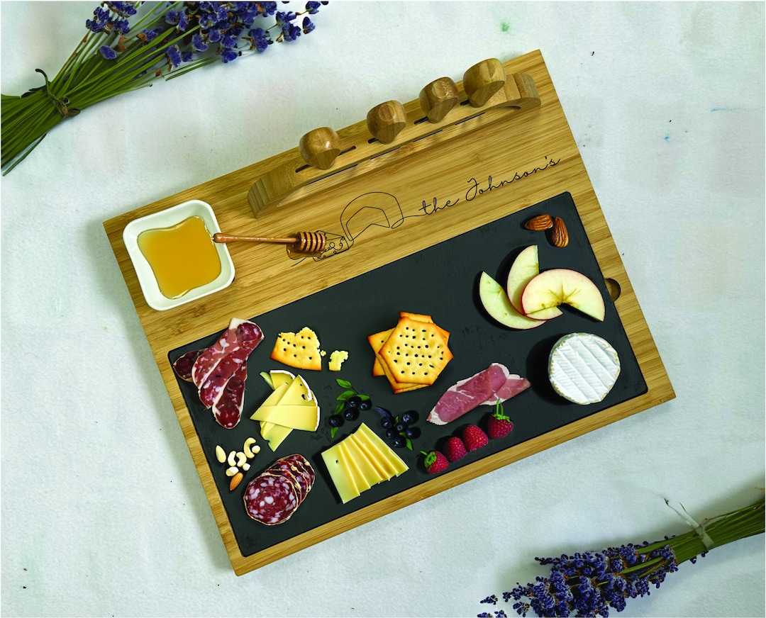 Personalized Bamboo Charcuterie Board, Laser Engraved Slate Custom ...