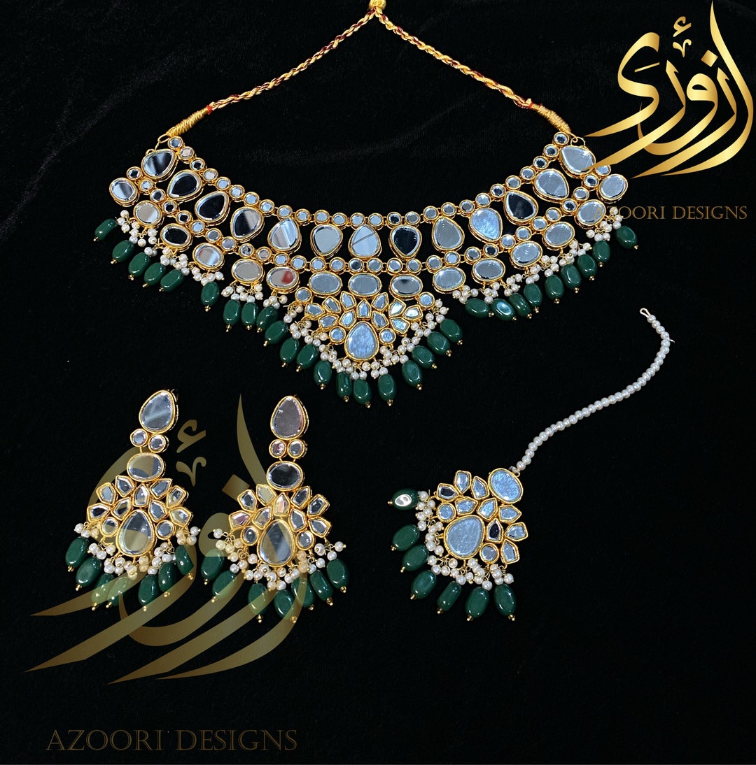 Indian Jewellery Set Pakistani Jewellery Set Kundan Set Green Jewellery ...