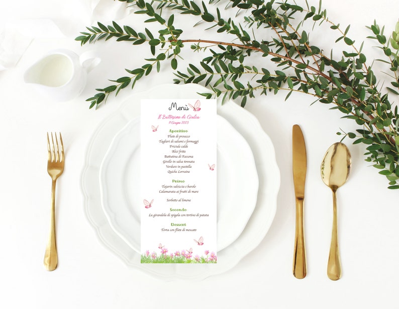 Menú de bautismo, menú imprimible, ARCHIVO DIGITAL, personalizado ...