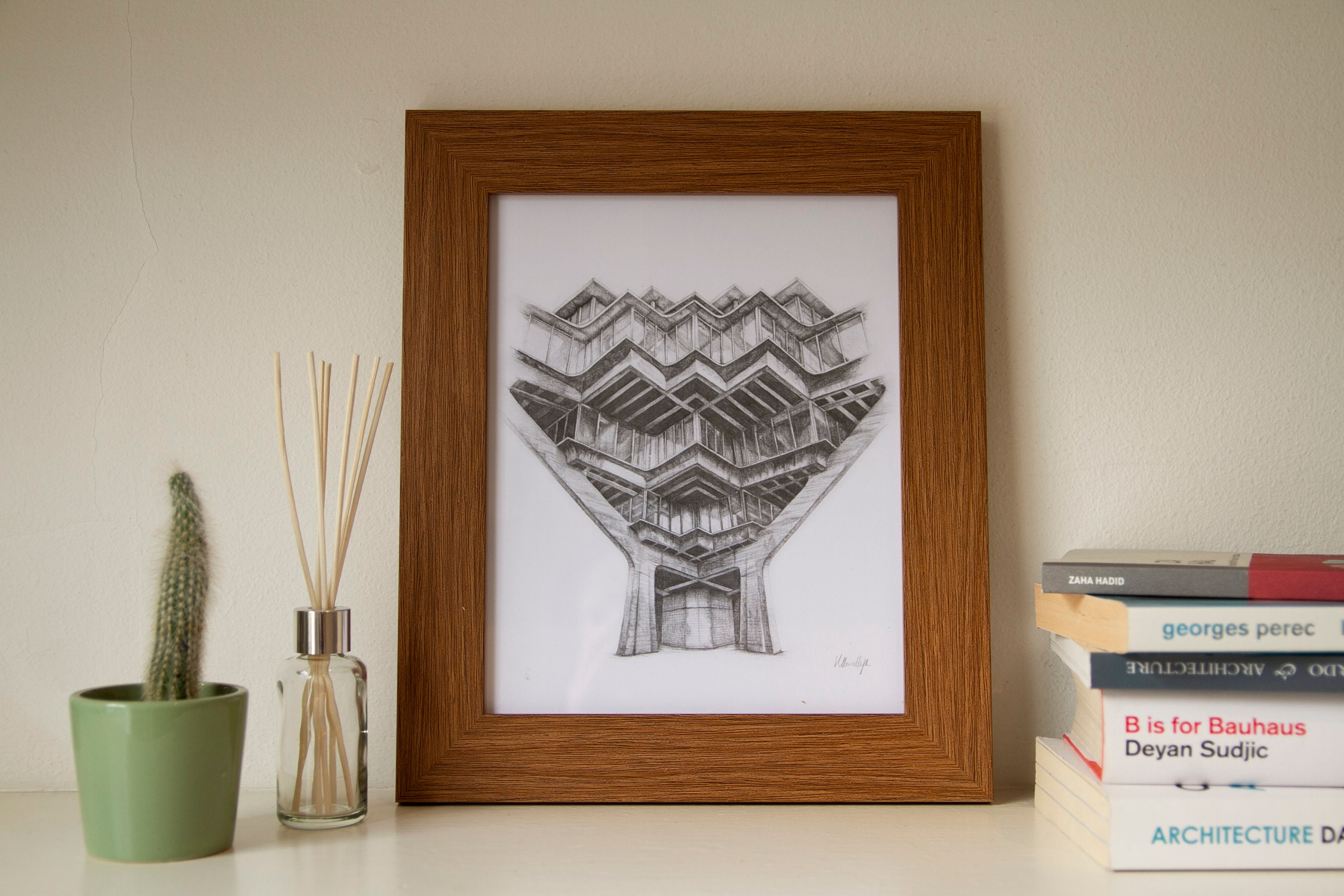 Geisel Library, San Diego, Pencil Sketch Print - Etsy