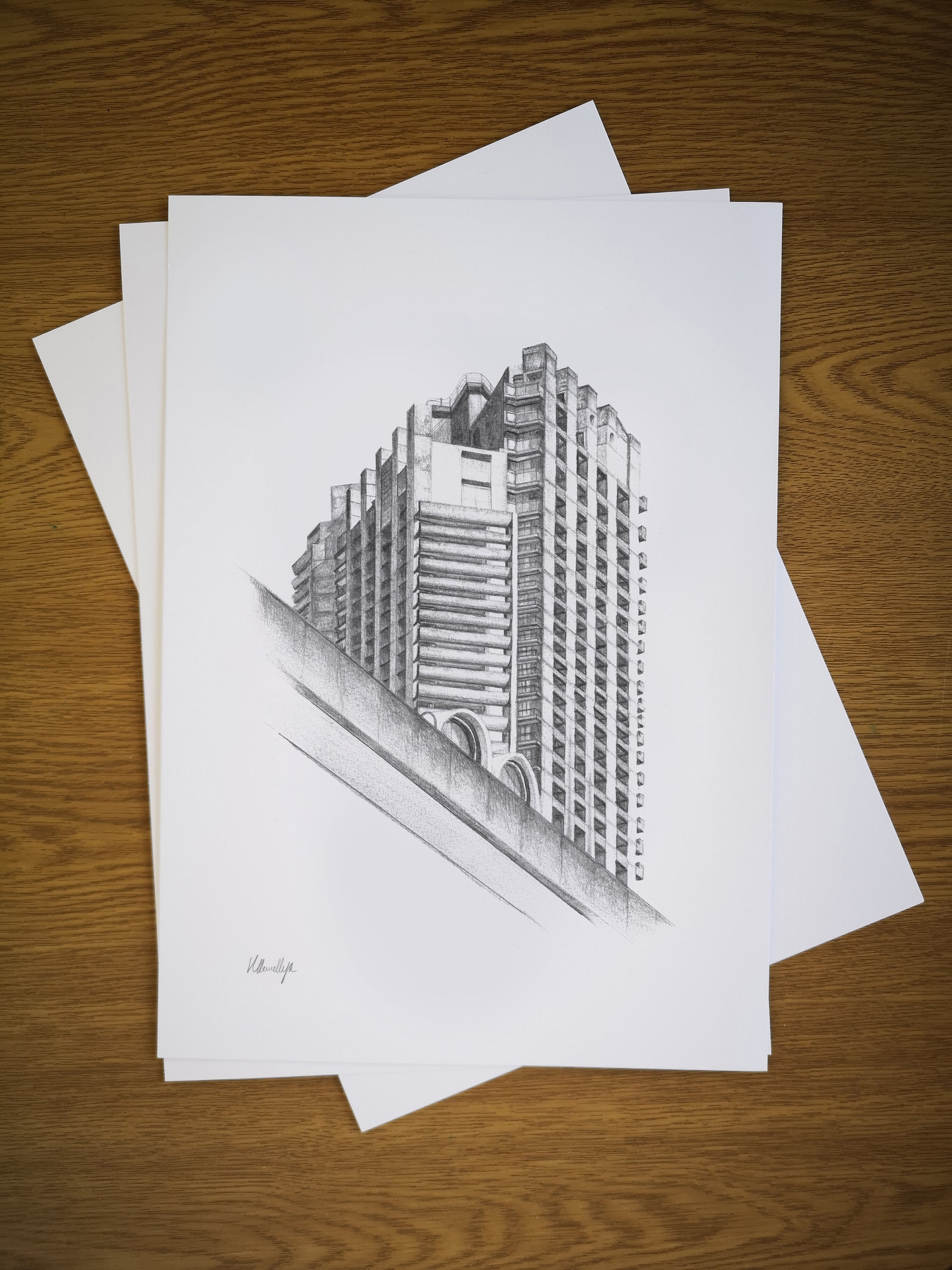 The Barbican Estate, Pencil Sketch Print - Etsy