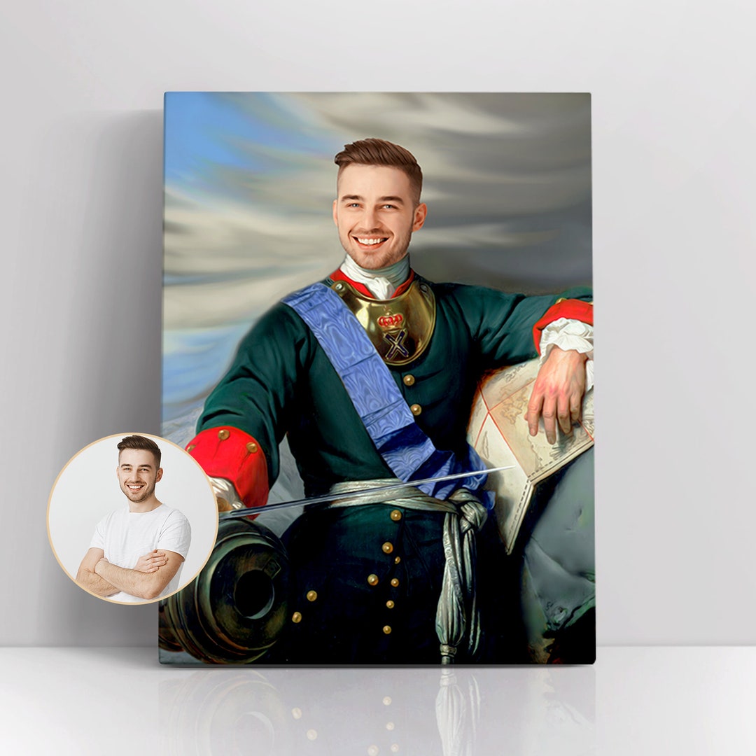 The Commander Portrait Custom Royal Portrait Portrait on Canvas ...