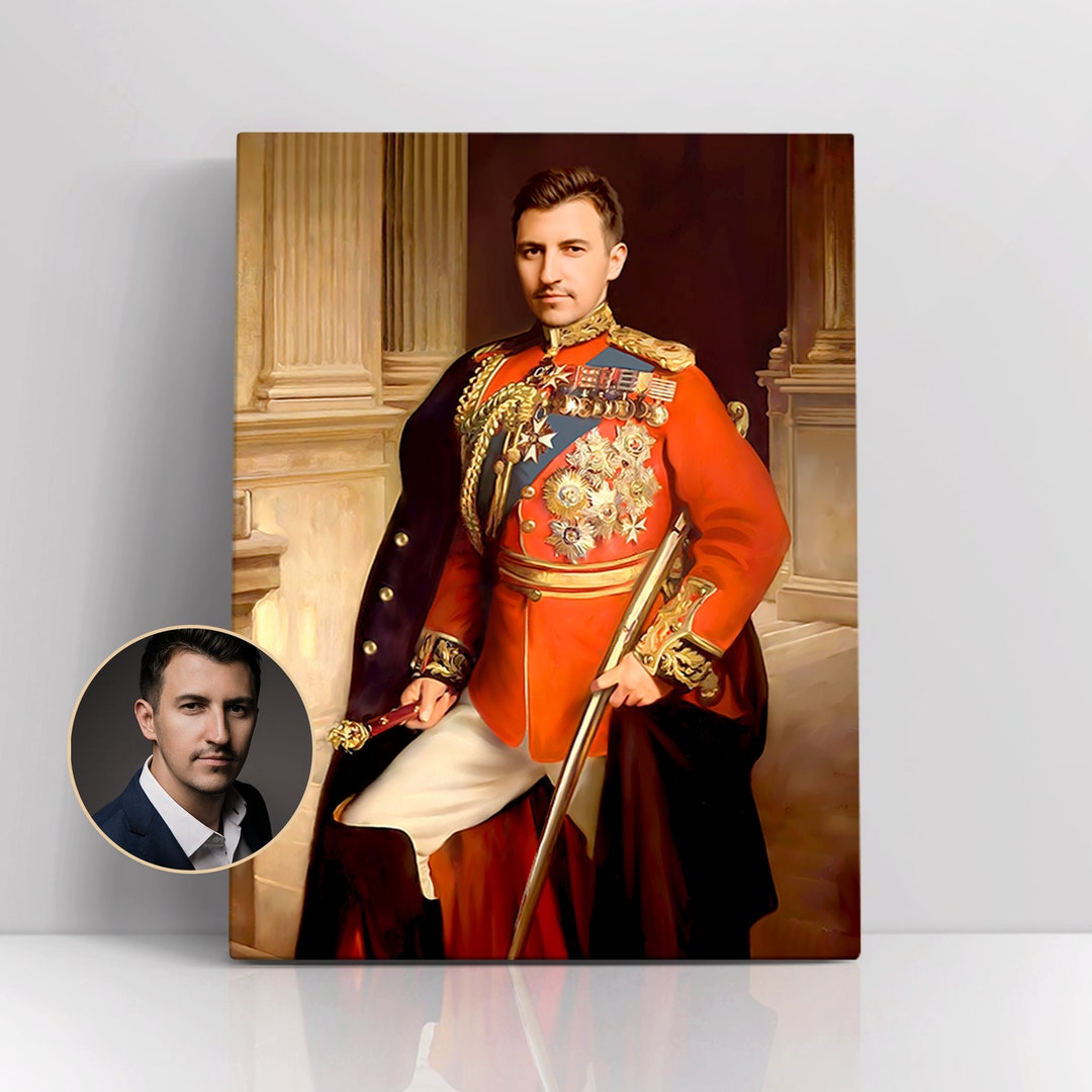 The Veteran Portrait Custom Royal Portrait Portrait on Canvas Victorian ...
