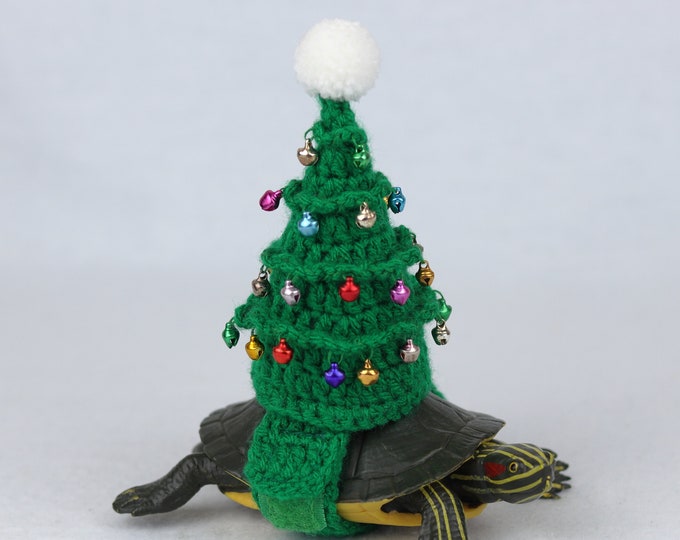 Christmas Tree for Turtle, Tortoise Christmas Costume, Crochet Turtle ...