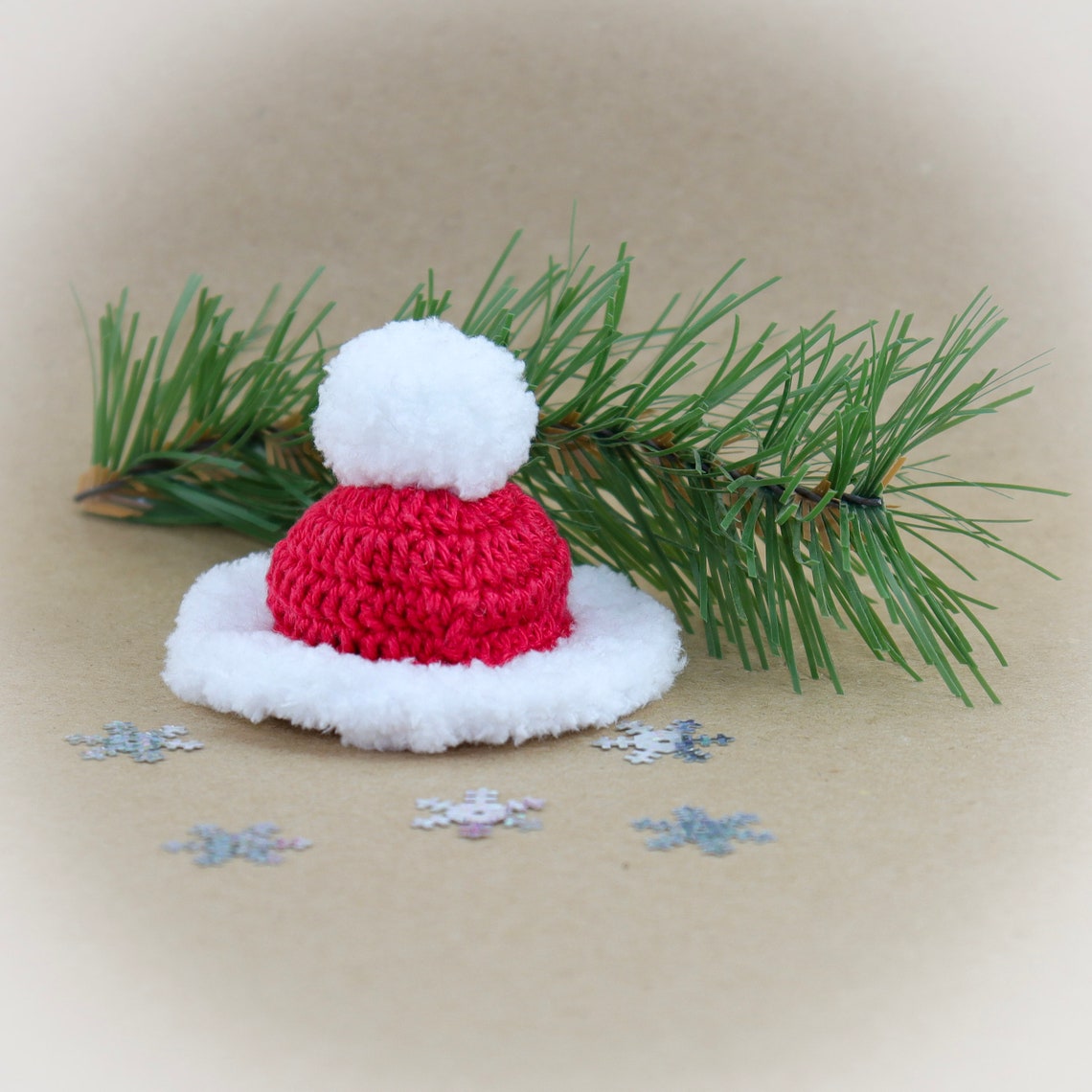 Crochet tiny Santa hat small Santa hat for dolls small | Etsy